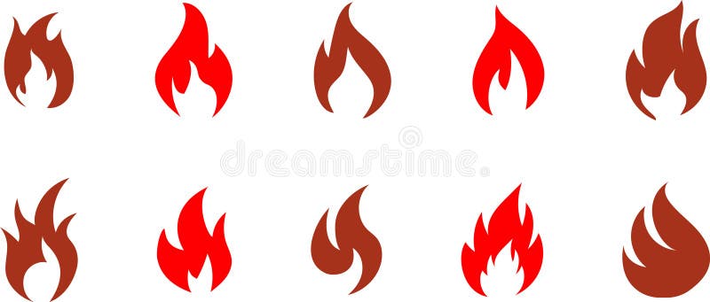 Fire Red, Flames Icon, Flames, Bonfire, Fire Logo Design Vector ...