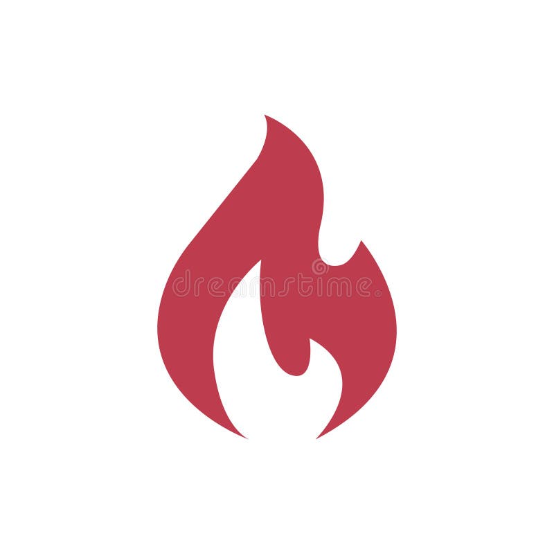 Fire Red Icon in Flat Simple Style. Vector Symbol Stock Illustration ...