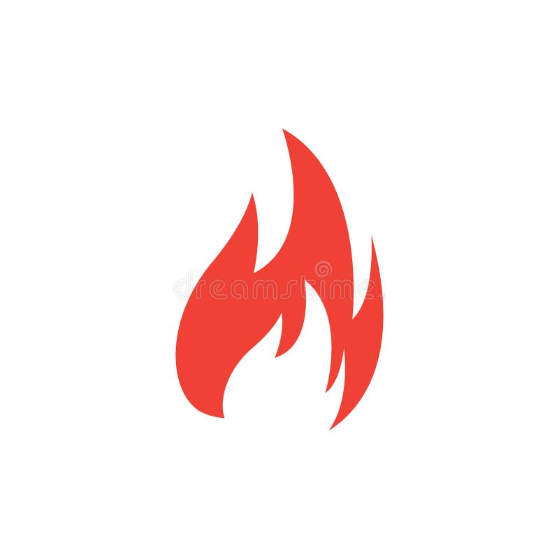 Fire Red Icon on White Background. Red Flat Style Vector Illustration ...
