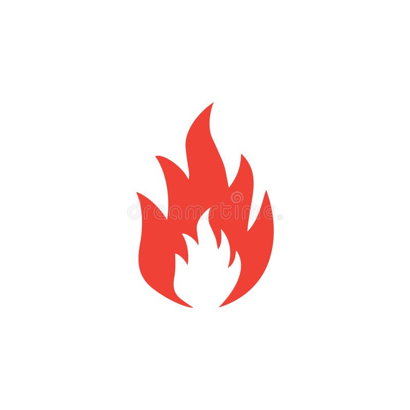 Fire Red Icon on White Background. Red Flat Style Vector Illustration ...