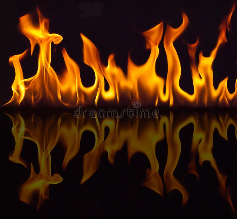 Fire Reflection Represents Mirrored Blazing and Raging Stock ...