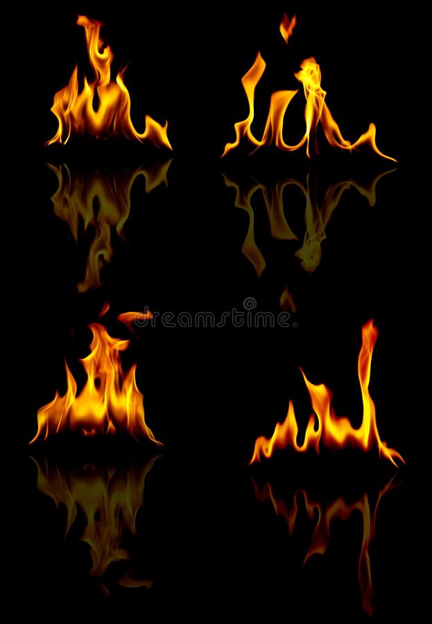 Fire with reflection stock photo. Image of ignite, banner - 43146602