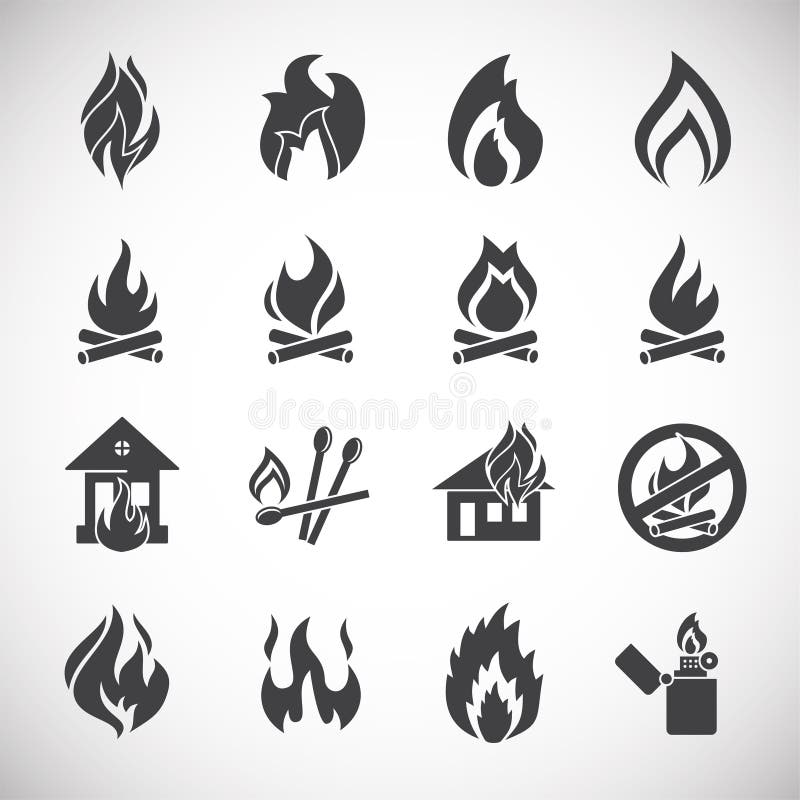 Fire Related Icons Set on Background for Graphic and Web Design ...