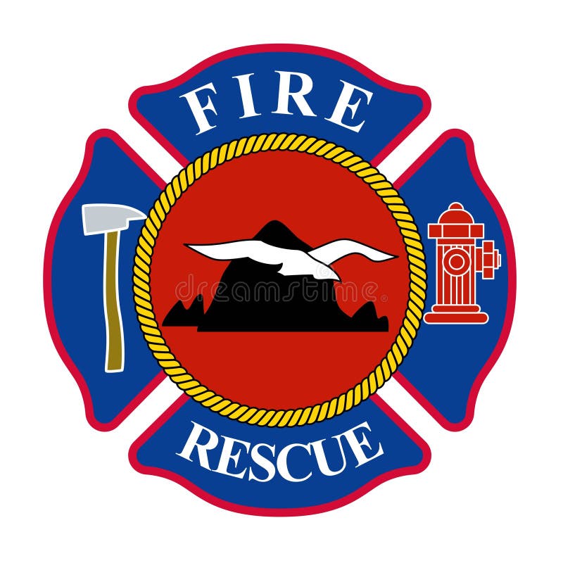Fire Rescue Emblem Logo Vector Illustration Stock Vector - Illustration ...