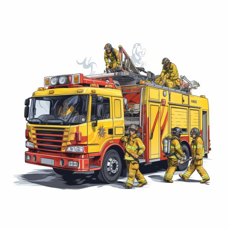 Fire Rescue Illustration on White Background Stock Illustration ...