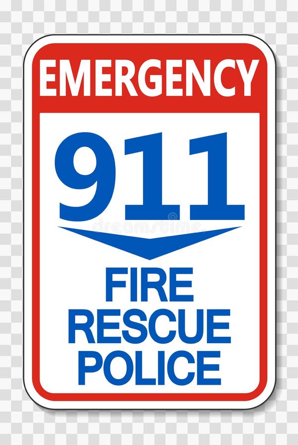 Symbol 911 Fire Rescue Police Sign on Transparent Background Stock ...