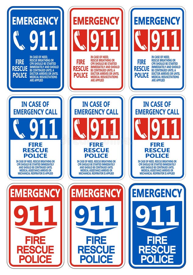 911 Fire Rescue Police Symbol Sign Isolate on White Background,Vector ...