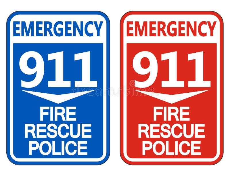 911 Fire Rescue Police Symbol Sign Isolate on White Background,Vector ...