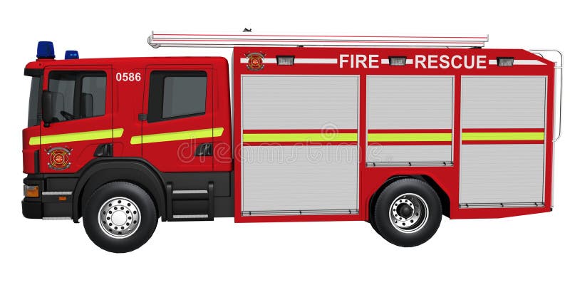 Fire rescue truck stock illustration. Illustration of ladder - 48188813