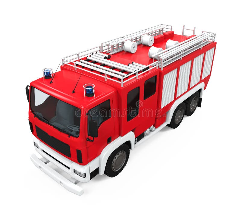 Fire Rescue Truck Isolated stock illustration. Illustration of fireman ...
