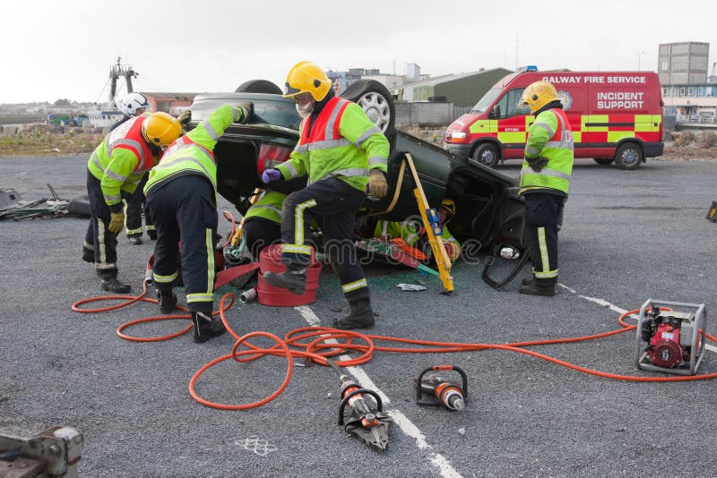 Fire and Rescue Unit at Car Crash Training Editorial Stock Photo ...