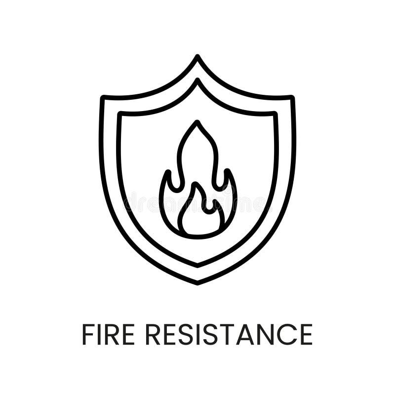 Fire Resistance Line Vector Icon with Editable Stroke Stock Vector ...