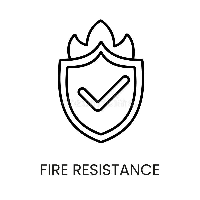 Fire Resistance Line Vector Icon with Editable Stroke Stock Vector ...