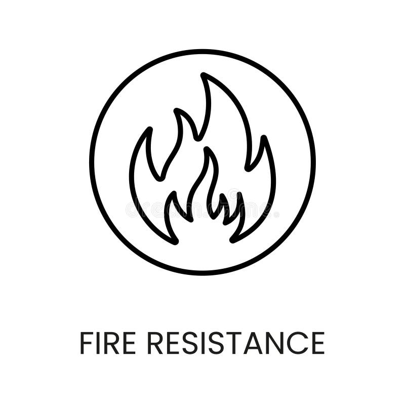 Fire Resistance Line Vector Icon with Editable Stroke. Stock ...