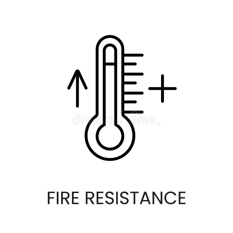 Fire Resistance Line Vector Icon with Editable Stroke Stock Vector ...