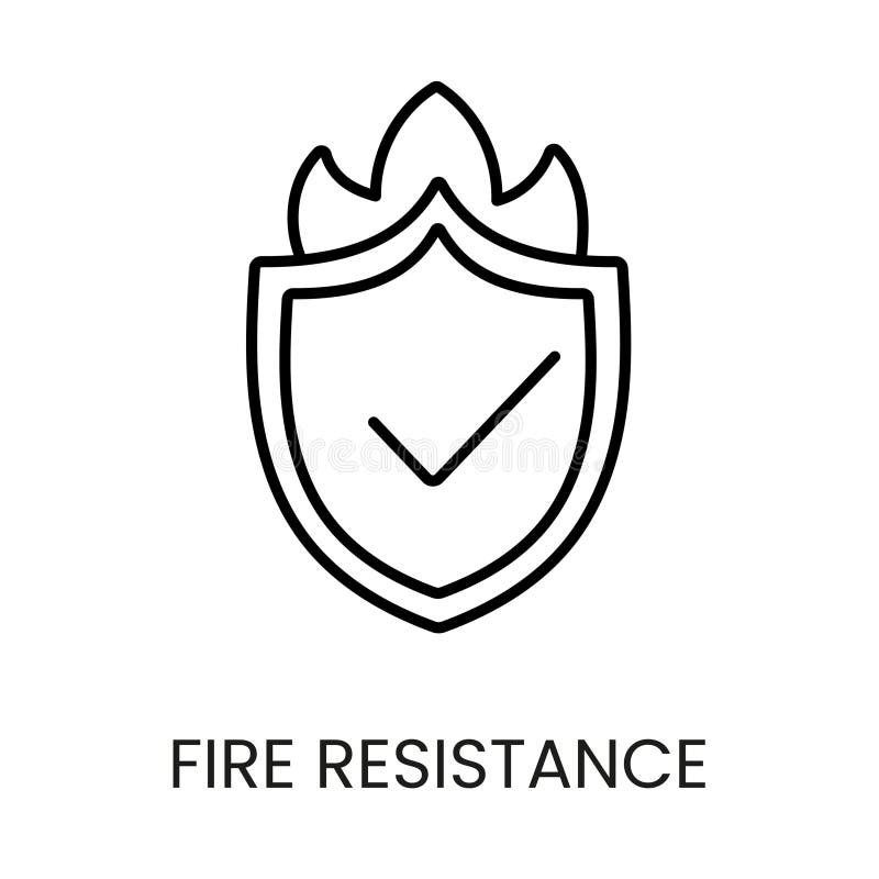 Fire Resistance Line Vector Icon with Editable Stroke Stock Vector ...
