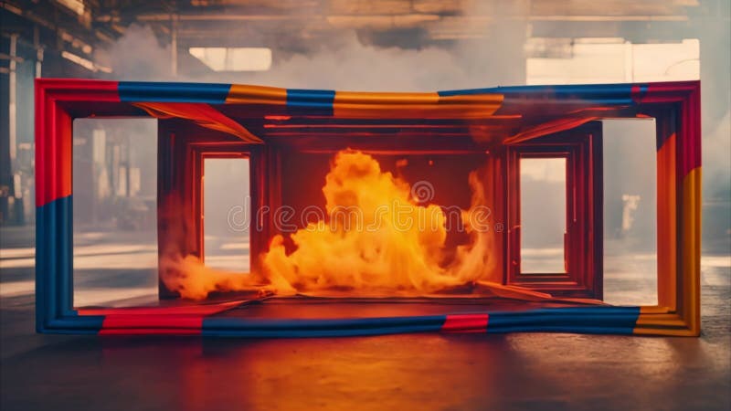 Window of Fire Flames with Embers Intro Logo Overlay Motion Background ...