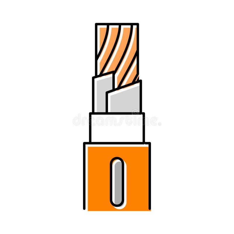 Fire Resistant Cable Wire Color Icon Vector Illustration Stock ...