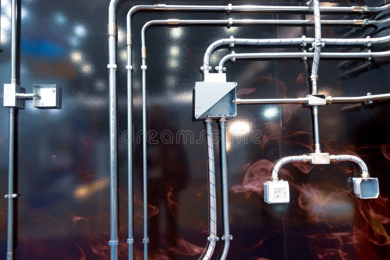 Fire Resistant Plastic Cable Lines. Low Voltage Equipment. Cable ...