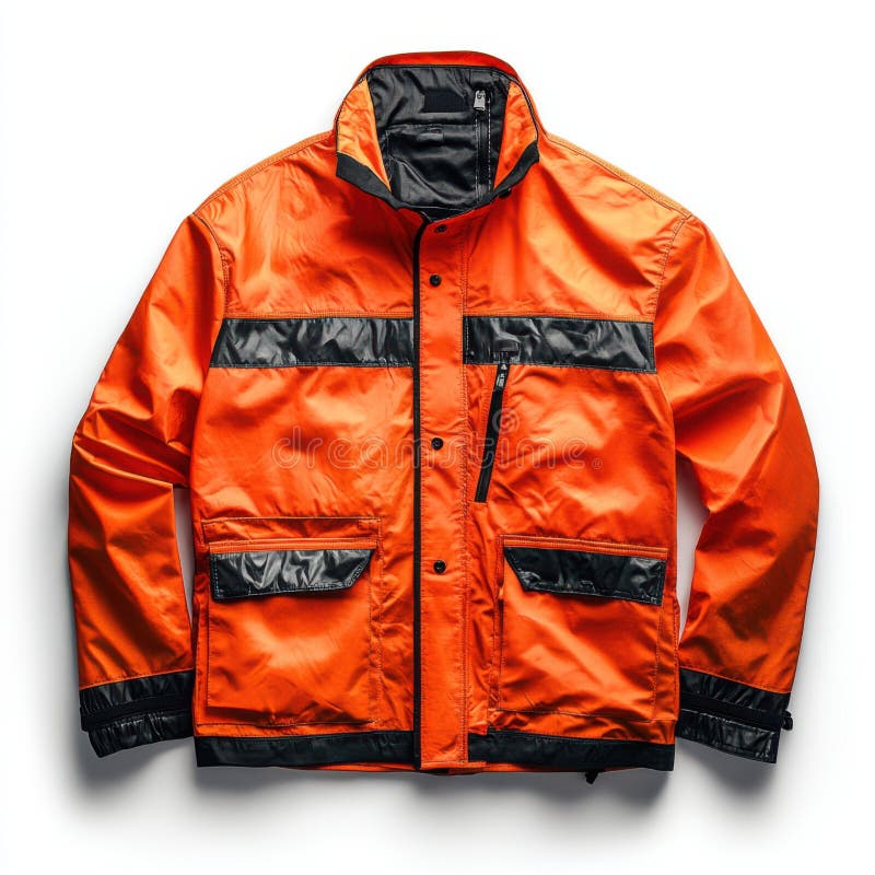 Fire-resistant Safety Jacket on White Background for Industrial ...