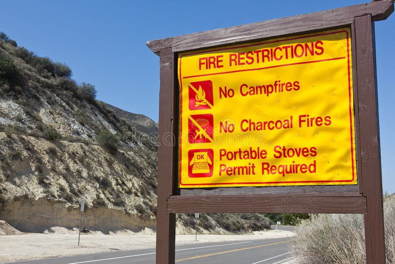 Fire Restrictions Sign stock photo. Image of placard - 33088498