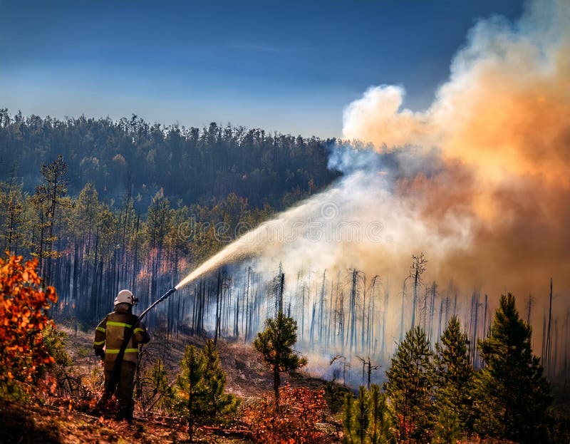 Fire Retardant Chemicals Being Sprayed Over a Burning Forest To Control ...