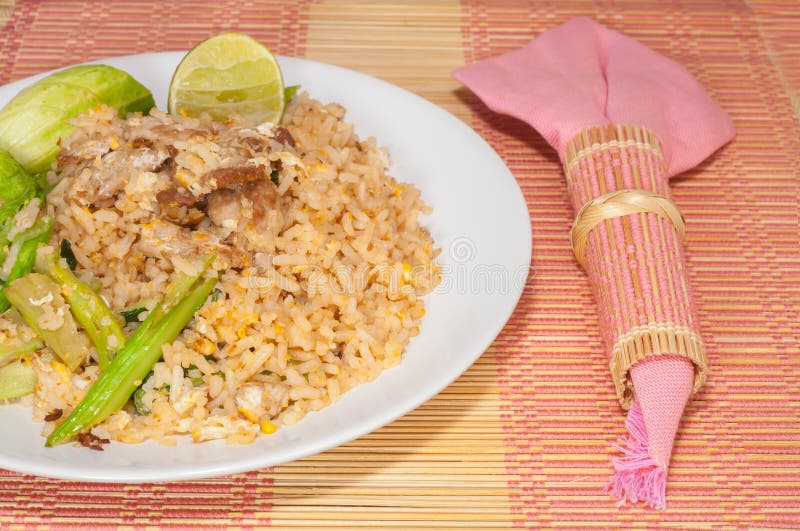 Fire rice with thai style stock photo. Image of cooked - 37609406