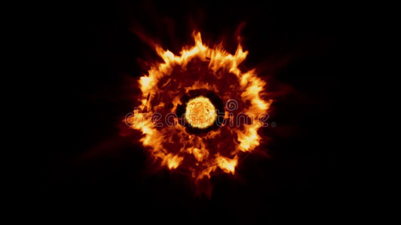 Fire Ring Around a Plasma Ball on Transparent Background Stock Video ...