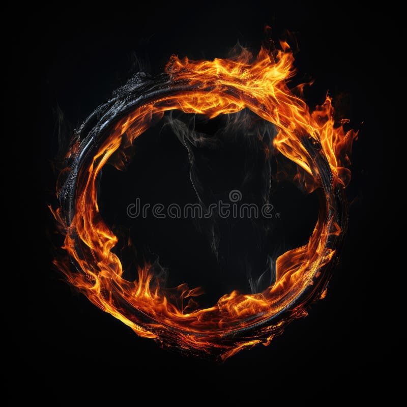 Fire Ring on a Black Background Stock Illustration - Illustration of ...