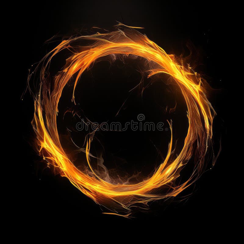 Fire Ring on a Black Background Stock Illustration - Illustration of ...