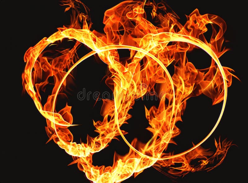 Fire Ring Circle on a Black Background Stock Illustration ...