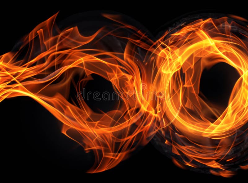 Fire Ring Circle on a Black Background Stock Illustration ...