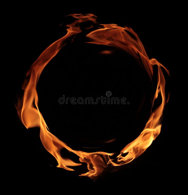 Fire - a Ring Created by the Flame and Large Burning Flames Stock Image ...