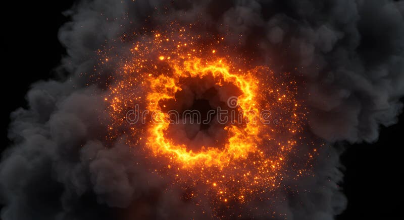 Fire Ring with Dark Smoke stock image. Image of fantasy - 380605231