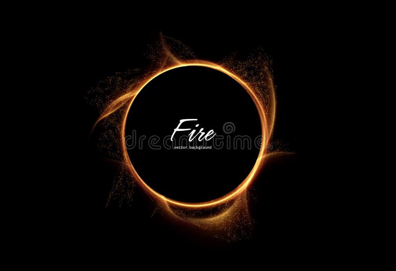 Fire Ring Effect with Dust Particles and Empty Space for Your Text in ...