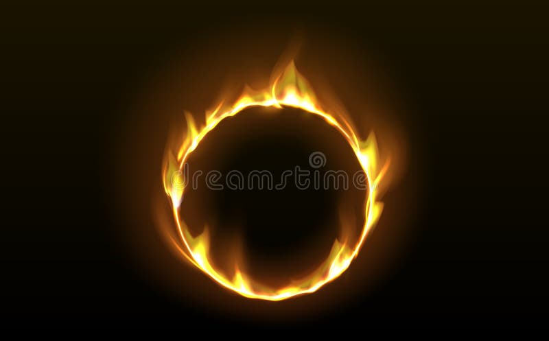 Fire Ring with Glowing Tongues of Flame Stock Vector - Illustration of ...