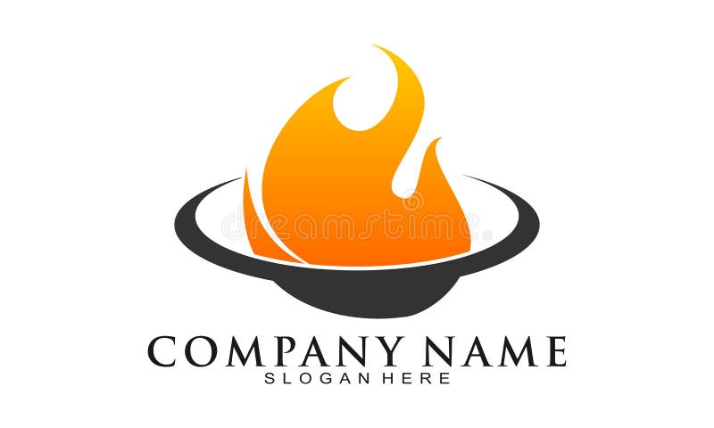 Fire and Ring Illustration Vector Logo Stock Vector - Illustration of ...