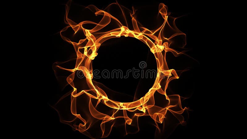 Fire Ring Circle Round Animation . Continuous Circular Fire Flame Line ...