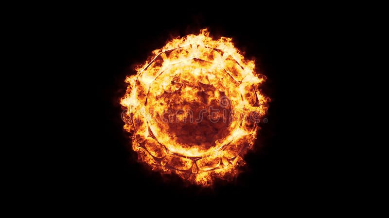 Fire Ring with Rotating Burning Orb on Transparent Background Stock ...