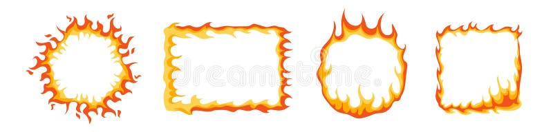 Fire Ring Vector Frame. Flame Circle Border Stock Vector - Illustration ...