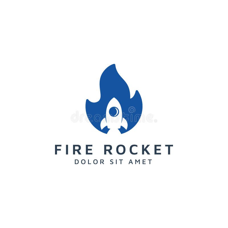 Fire and Rocket Negative Space Logo Design Stock Vector - Illustration ...