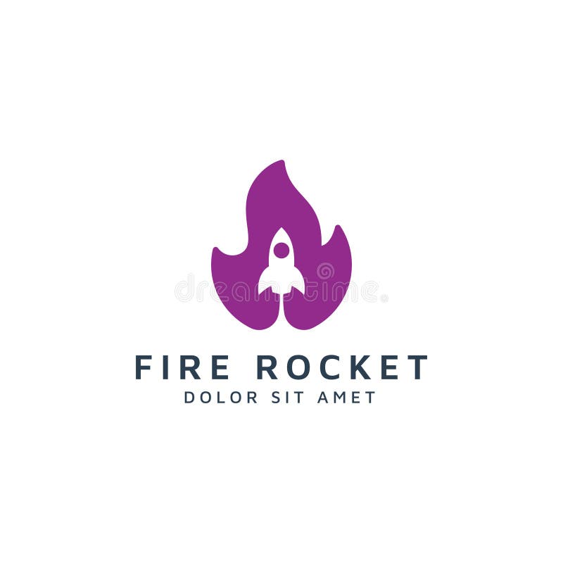 Fire and Rocket Negative Space Logo Design Stock Vector - Illustration ...