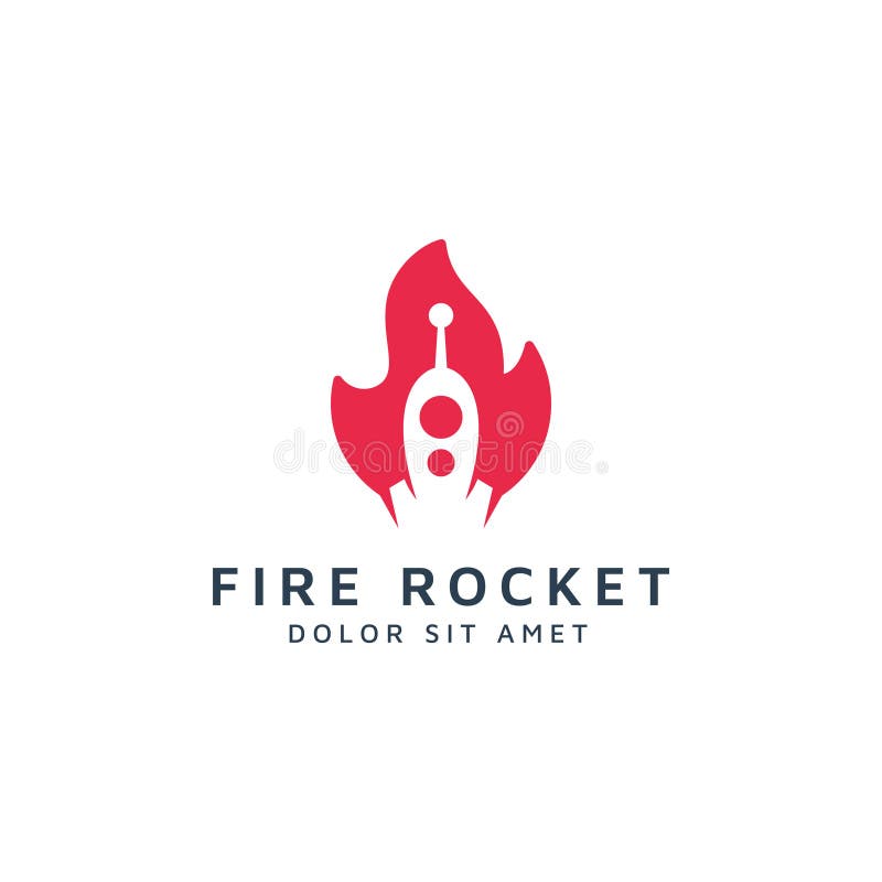 Fire and Rocket Negative Space Logo Design Stock Vector - Illustration ...