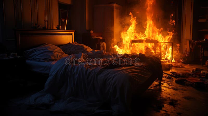 The Fire in the Room Where the Camshaft Burns Stock Illustration ...