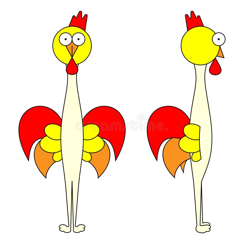 Fire Rooster Cartoon Illustration Stock Vector - Illustration of ...