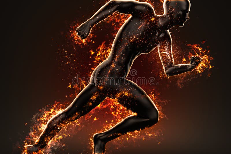 Fire runner stock illustration. Illustration of abstract - 68066696