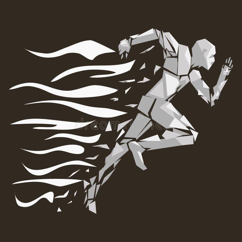 Fire running man stock vector. Illustration of isolated - 84995013