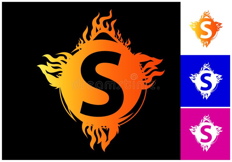 Fire S Letter Logo and Icon Design Template Stock Vector - Illustration ...