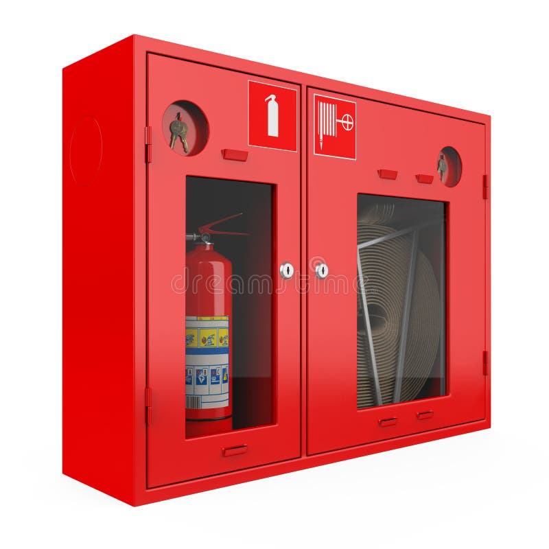Fire Safety Cabinet Isolated Stock Illustration - Illustration of ...