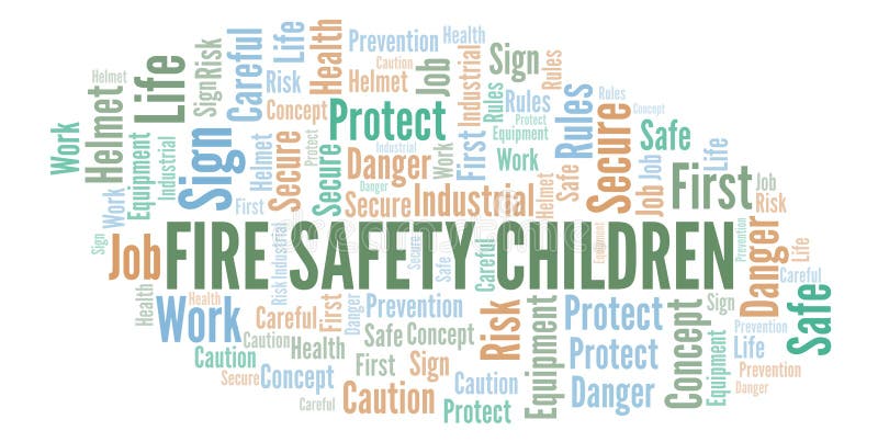 Fire Safety Children Word Cloud. Stock Illustration - Illustration of ...